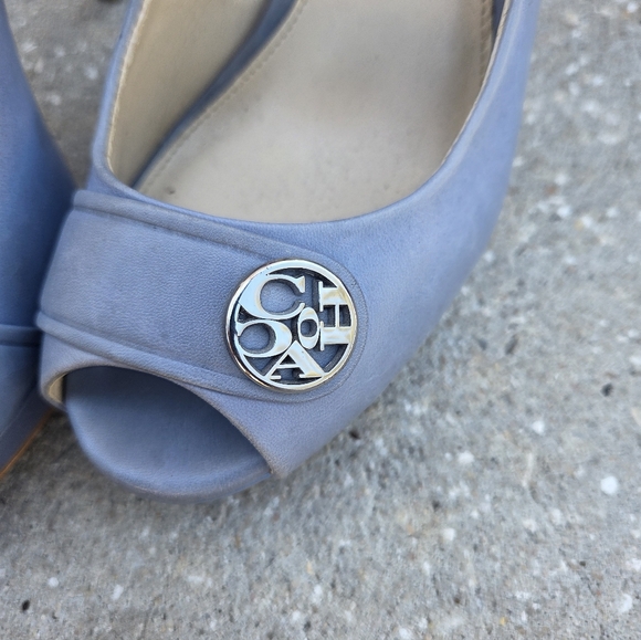 Coach | Shoes | Coach Womens Light Blue Grey Heels | Poshmark